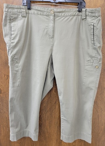 Charter Club Pant Shop Womens Size 20 Classic Fit Green Cargo Capri ...