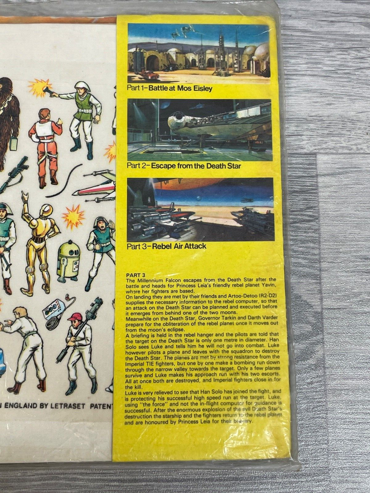 Star Wars Rebel Air Attack, Letraset Action Transfers, Vintage 1977 ...