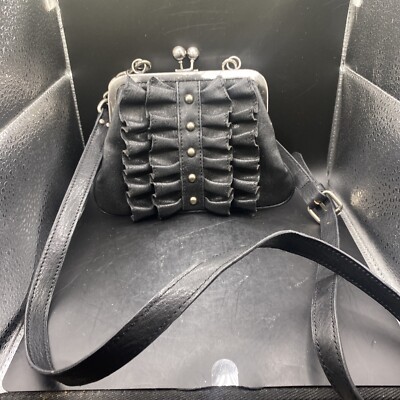 Jessica Simpson~Black~Crossbody Purse~Shoulder Bag~Leather~Chain Strap ...