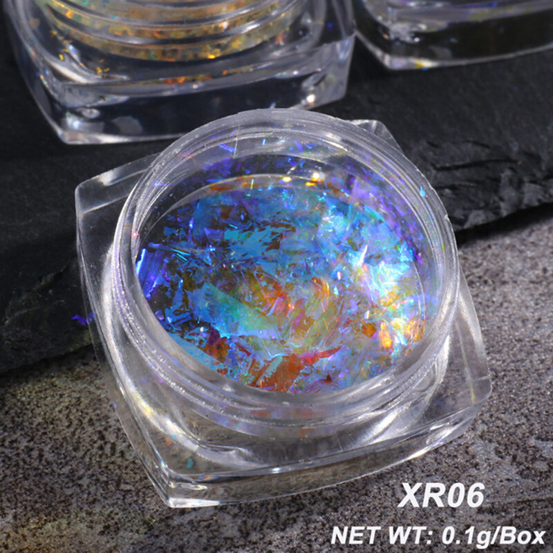 1X Nail Flakes Opal Nails Powder Holographic Glitter Iridescent Sequins ...