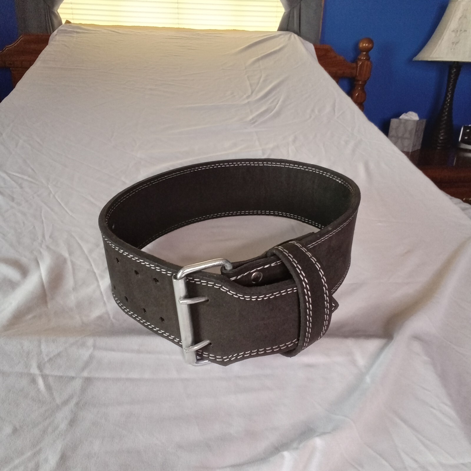 Strength Shop 10mm Double Prong Buckle Black Leather Weight Lifting ...