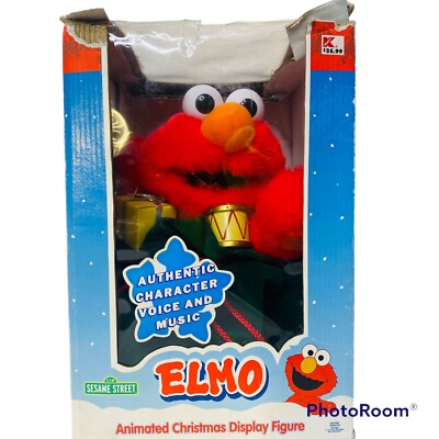 Vintage 1998 Sesame Street Elmo Animated Christmas Display Figure Voice ...