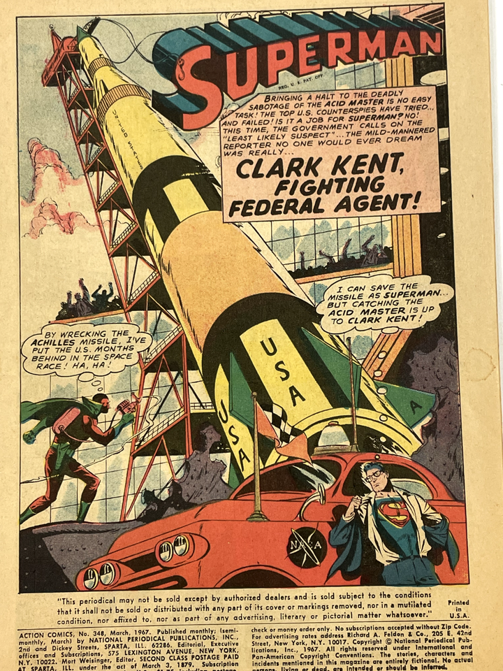 Action Comics from 1967 - #345, 346, 348, 349, 350, 352, 354, 355, 356 ...