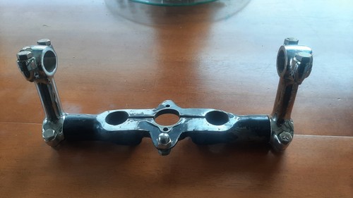 HARLEY FLATHEAD KNUCKLEHEAD springer triple tree clamp dog bones old ...