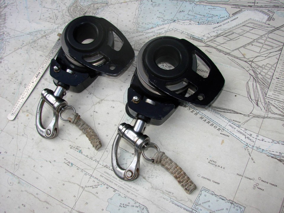 PAIR Garhauer HD 40SN BALL BEARING SAILBOAT SNATCH BLOCKS-14 Photos-STOUT !! | eBay