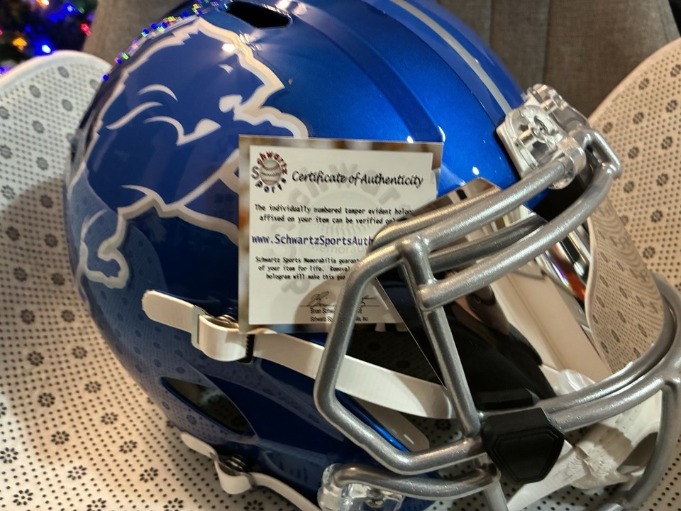 Barry Sanders Detroit Lions Autographed Signed Helmet JSA COA | eBay