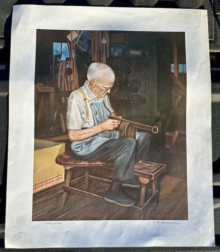 MEL KESTER Signed Limited Edition Print Man Craftsman In Shop 222/583 ...