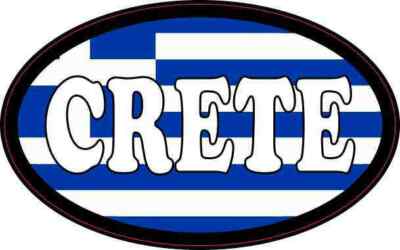 4in x 2.5in Oval Greek Flag Crete Sticker Car Truck Vehicle Bumper ...