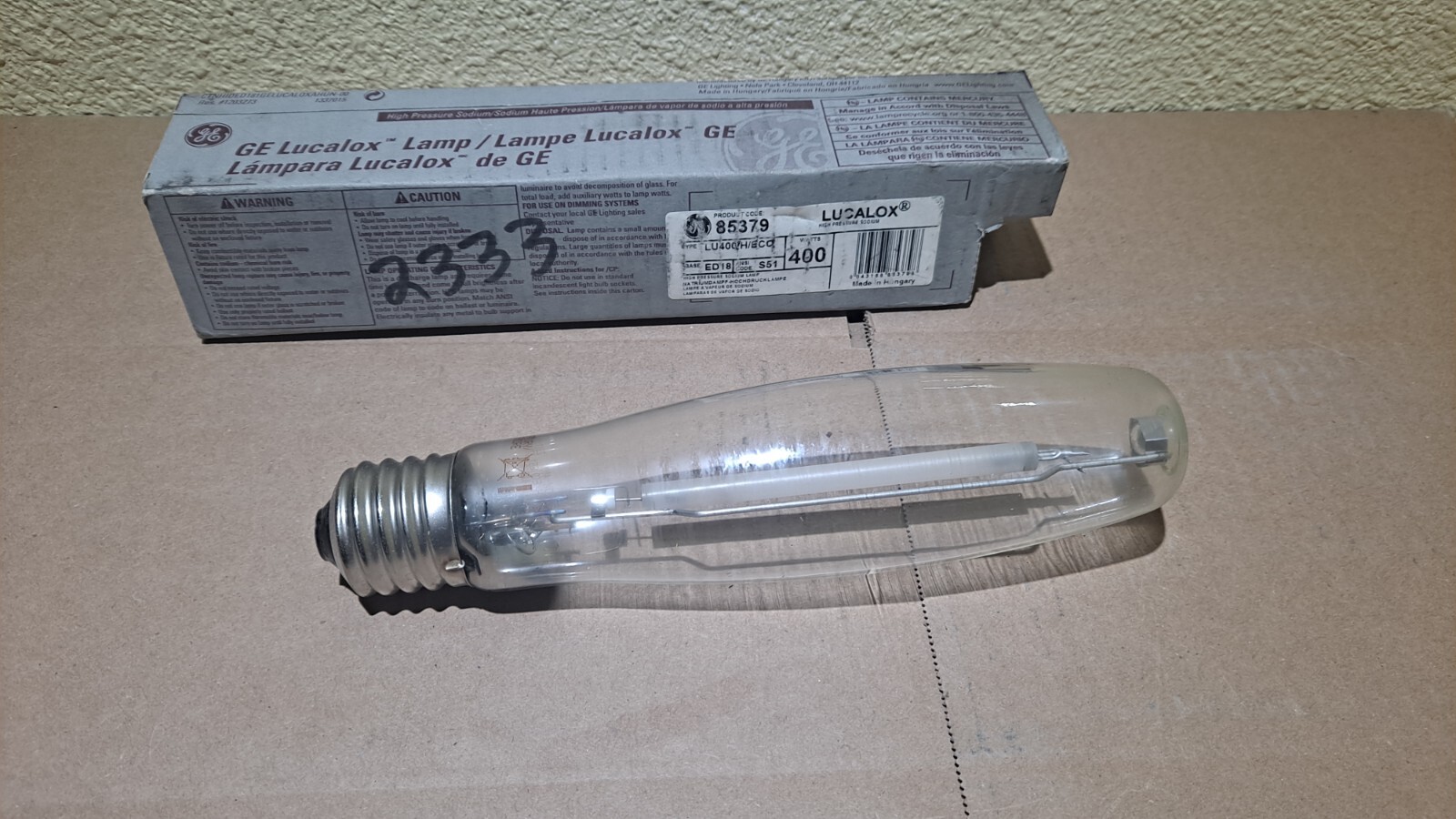 NEW GE Lucalox 85379 High Pressure Sodium Lamp LU400/H/ECO 400W Fast ...