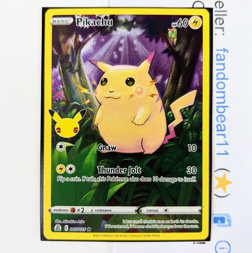 Pikachu 005/025 25th Anniversary Celebrations Holo Rare BASE SET FULL ...