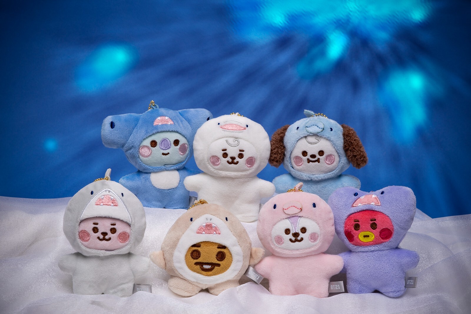 BT21 SHOOKY Shark & Dolphin Mascot Baby Sea Plush Chain LINE FRIENDS ...