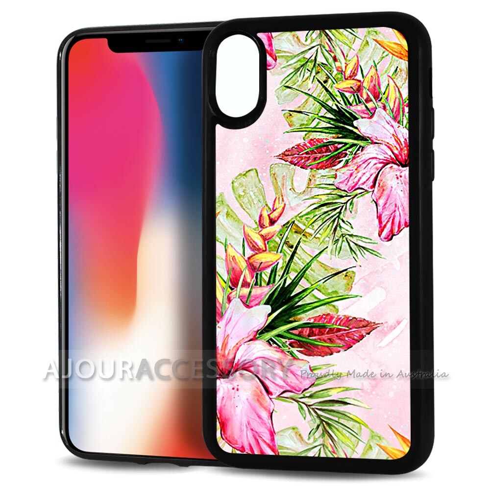 ( For iPhone XS / iPhone X ) Back Case Cover AJH11783 Flower Tropic | eBay