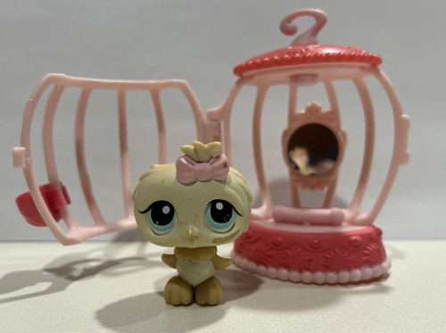 Littlest Pet Shop LPS Authentic #147 Tan Owl Blue Eyes Pink Bow With ...