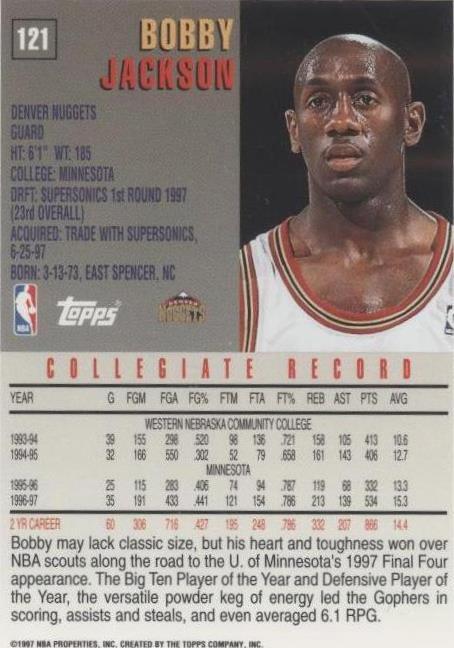 Las mejores ofertas en 1997-98 Topps - #121 Bobby Jackson | eBay