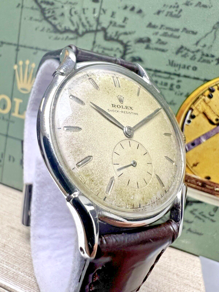 Mens VINTAGE Rolex 4498 Watch Cream Dial & Sub-Seconds 1940's RARE | eBay