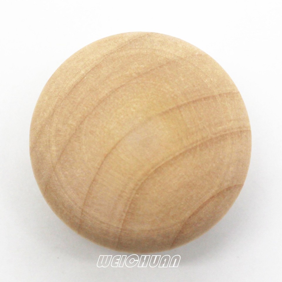 30pcs Round Wood Knobs Unfinished Wood Cabinet Furniture Drawer Knobs ...