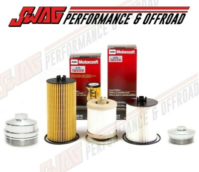 03-07 Ford 6.0 6.0L Powerstroke Fuel/Oil Filter Kit With Billet ...