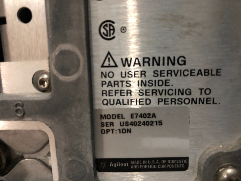 Agilent E7402A EMC Analyzer, 9KHz - 3.0GHz with opt 1DN, 1DS, 1DR, A4H ...