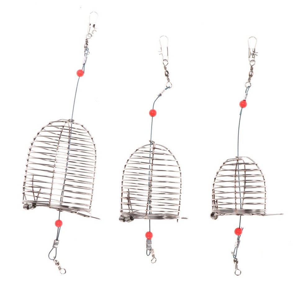 6Pcs Stainless Steel Fishing Bait Trap Cage Bait Trap Basket Feeder ...