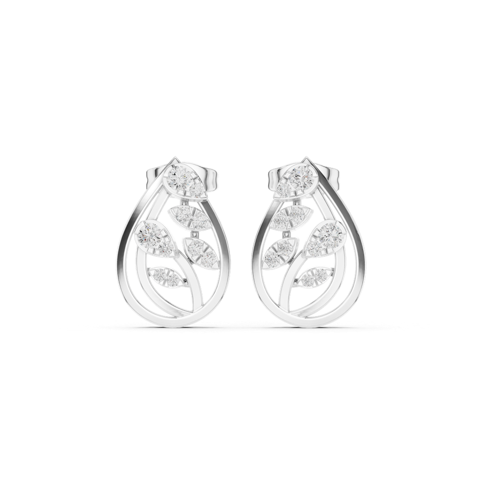 Round 49p VVS1/D/Excellent Diamond Elegant Proposal Halo Studs Gold ...