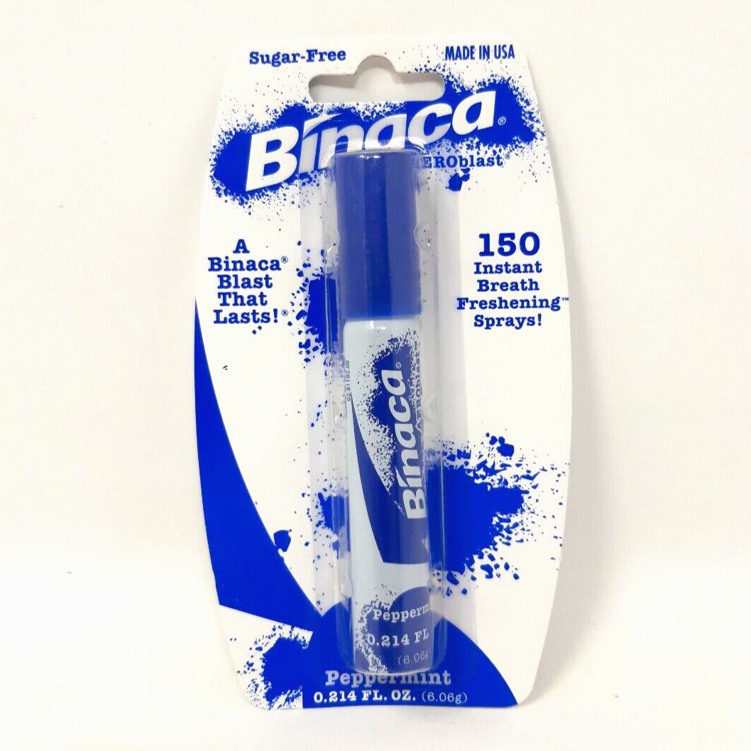 Binaca AEROblast Peppermint Breath Freshener Spray Sugar-Free 0.214 oz ...