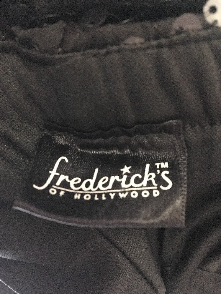 Frederick's of Hollywood VTG 90s black sequin halter … - Gem