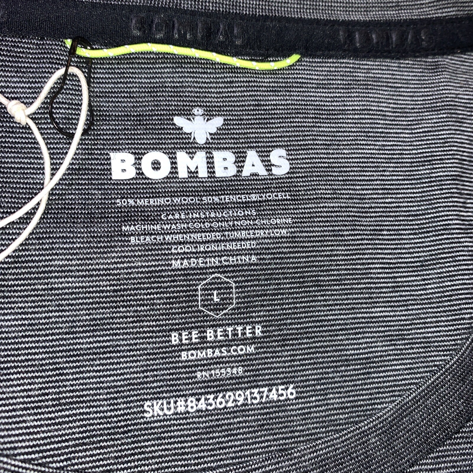 Women's Bombas Merino Wool Crew Neck T-Shirt Cooling Quick-Dry LG 10-12 ...