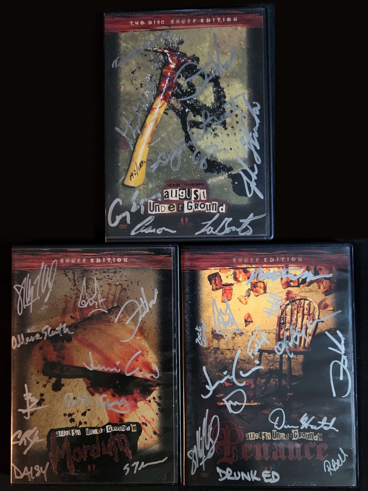 AUGUST UNDERGROUND, MORDUM & PENANCE SET RARE SIGNED NUMBERED SPECIAL ...