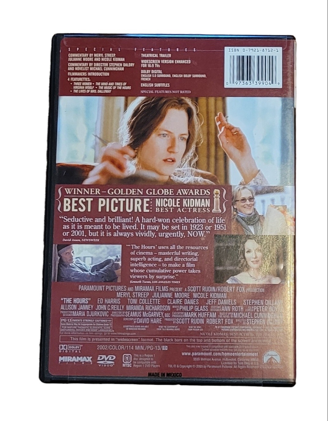 The Hours (DVD, 2003, Widescreen) 97363399049 | eBay