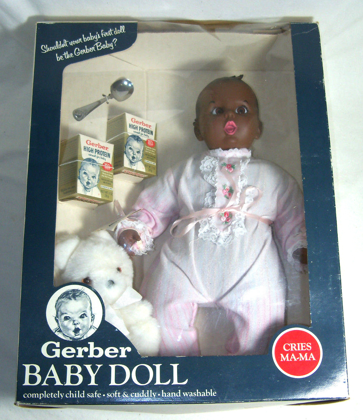 Vintage GERBER BABY DOLL - African American Baby Doll w/ all ...