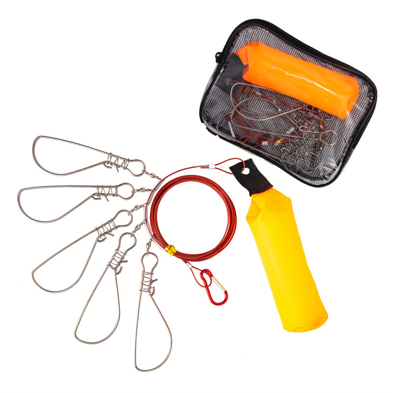 Fishing Stringer Clip Stainless Steel Swivel Snap Fish Lock with Float ...