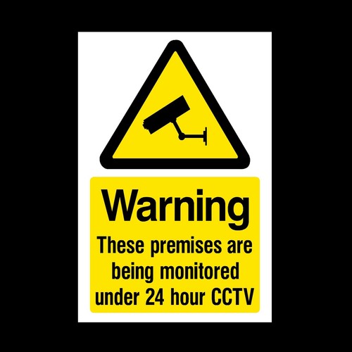 CCTV Warning these premises are monitored A5 Rigid Plastic Sign ...