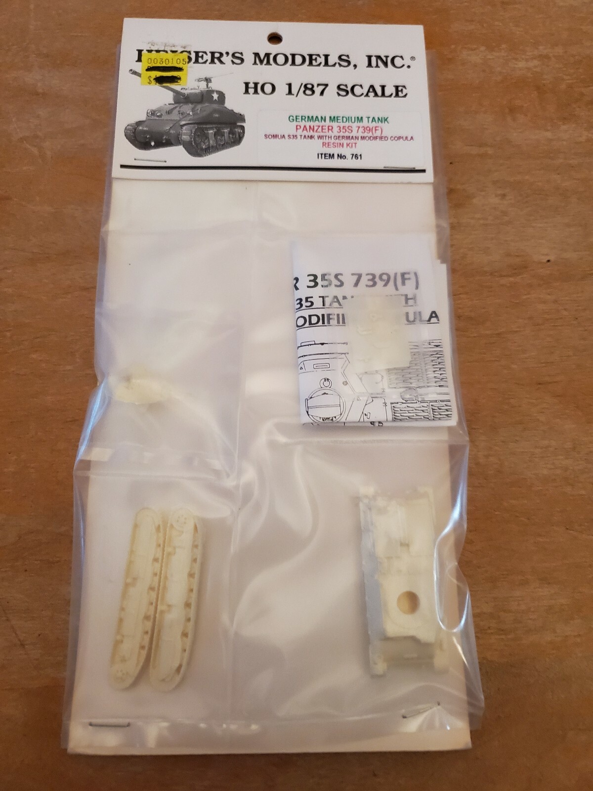 Heiser’s Models Inc. HO 1/87 Scale Tank Resin Kit #761 Panzer 35S NEW ...