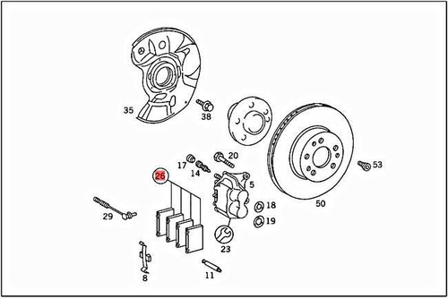 Genuine MERCEDES W140 Sedan Ts disk brake pad 005420052041 | eBay