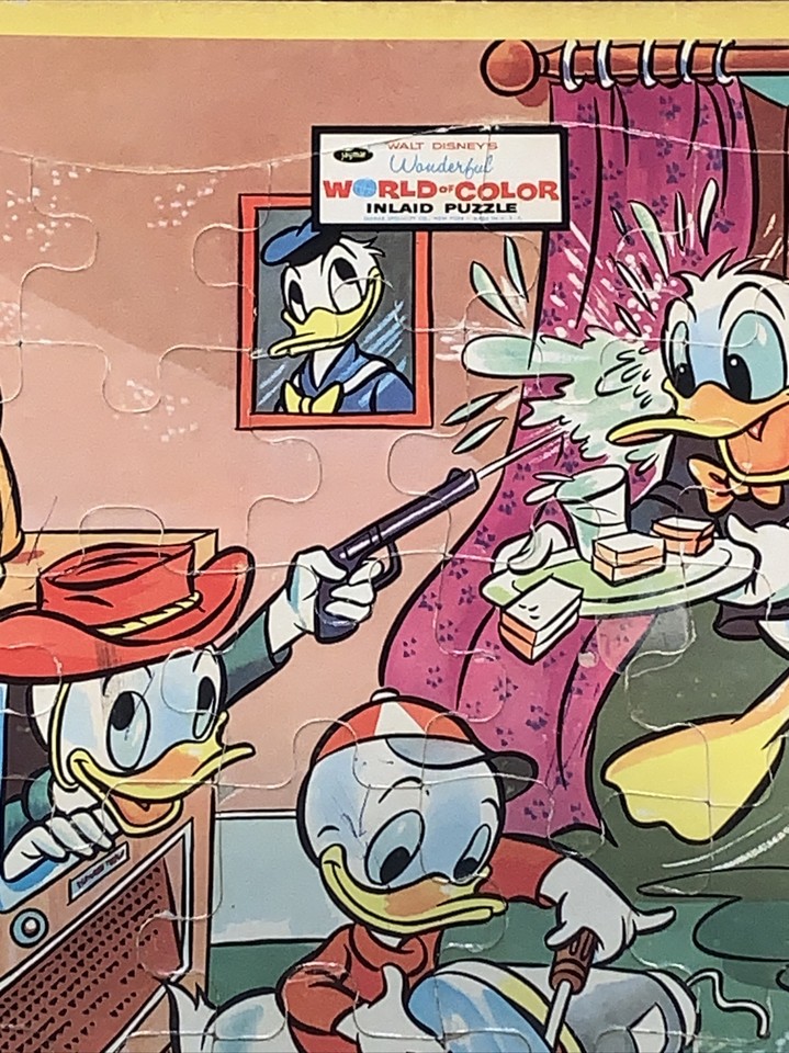 Vintage Jaymar Inlay Inlaid Jig Saw Puzzle Walt Disney Donald & Daisy ...