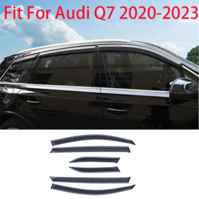 Fit For Audi Q7 2020 2021-2023 ABS Black Window Visor Shades Sun Rain ...
