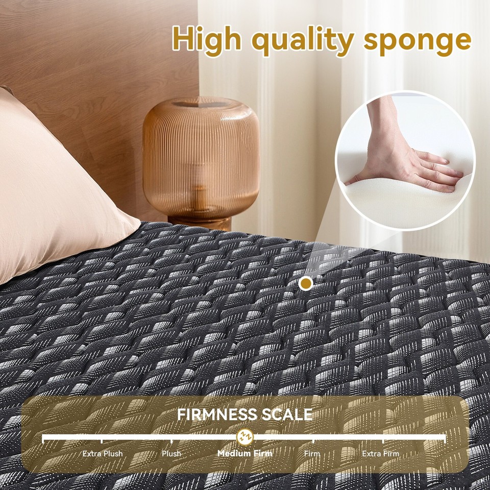 Hbaid 10" 12" Pocket Spring Hybrid Mattress, Twin Txl Full Queen King ...