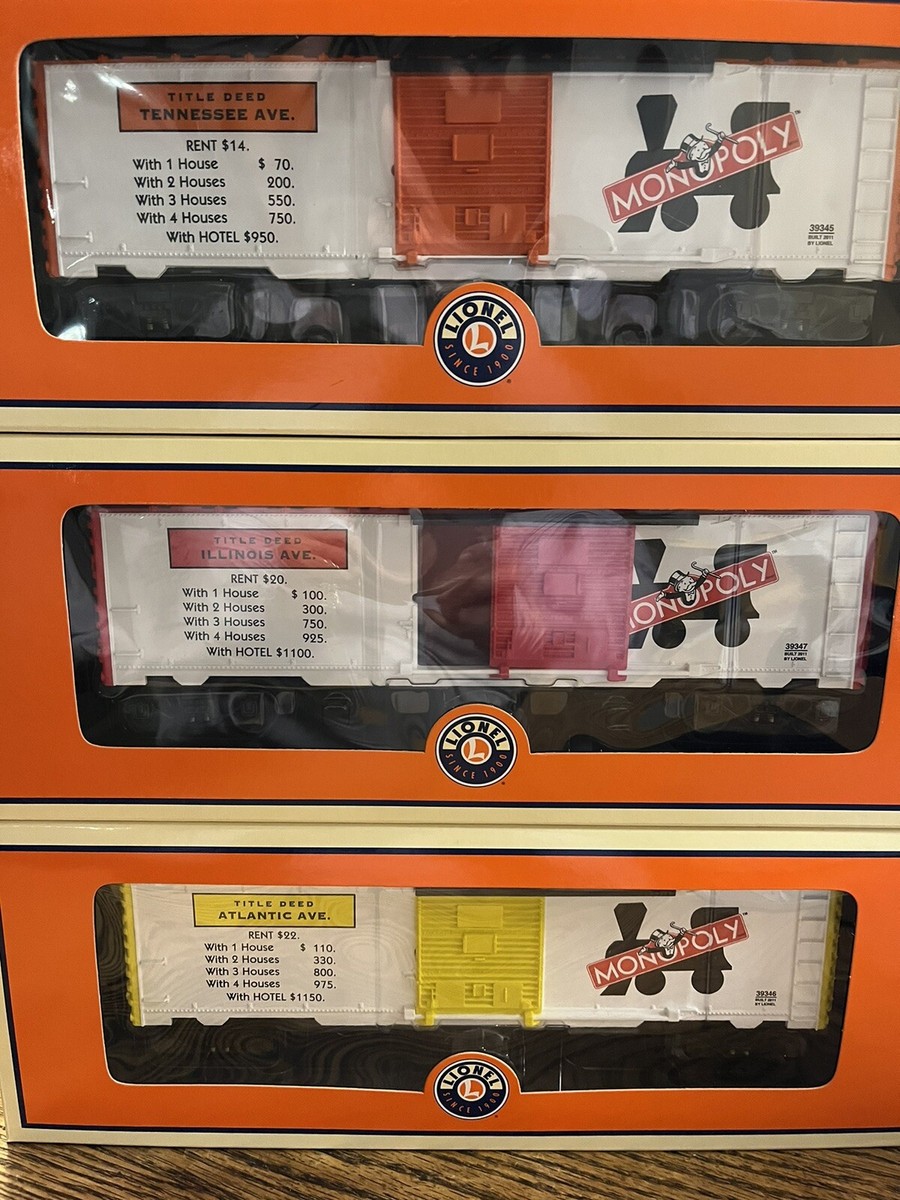 Lionel Monopoly Train Cars Lionel 6 29635 MONOPOLY "GO TO JAIL' MINT