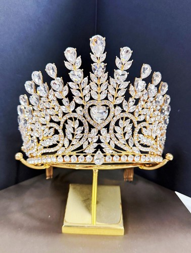 Quinceanera Headdress, Pageant Crown, Princess Gold Crown, Wedding ...