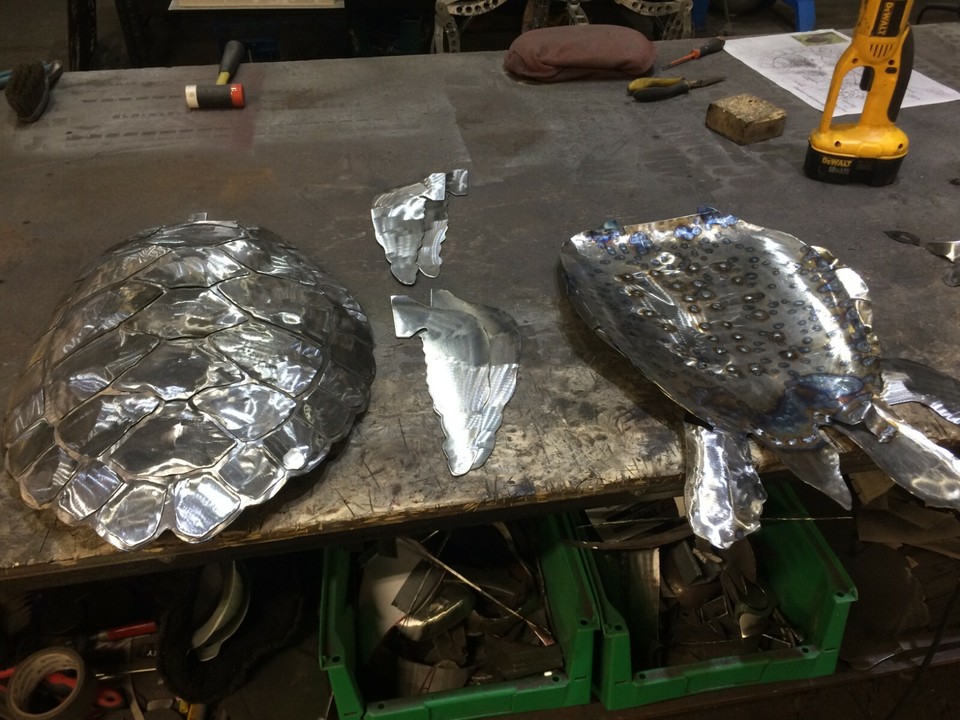 Handmade Welded Steel Sea Turtle Sculpture - made to order | eBay UK