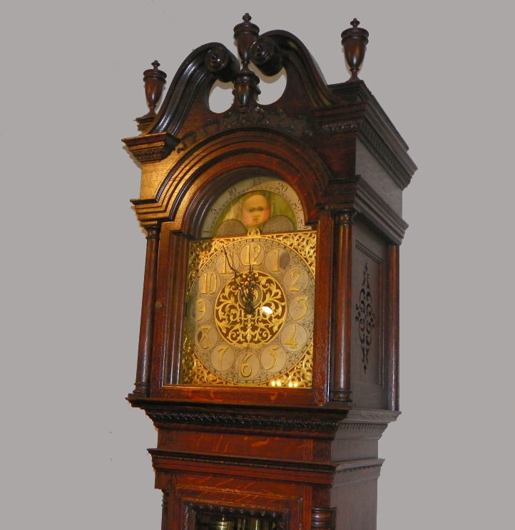 Antique Oak Grandfather Clock with carved claw foot John Wanamaker, New ...