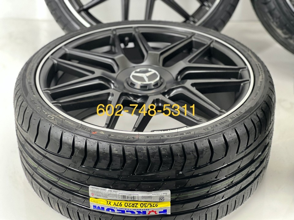 20" Inch BLACK RIMS/TIRES Mercedes Benz AMG SILVERLINE 5X112 S E C SL ...