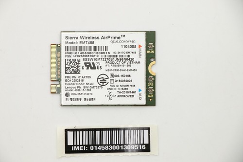 01AX789 Genuine Lenovo UMTS Card EM7455 Lenovo Tablet 10 ThinkPad X1 ...