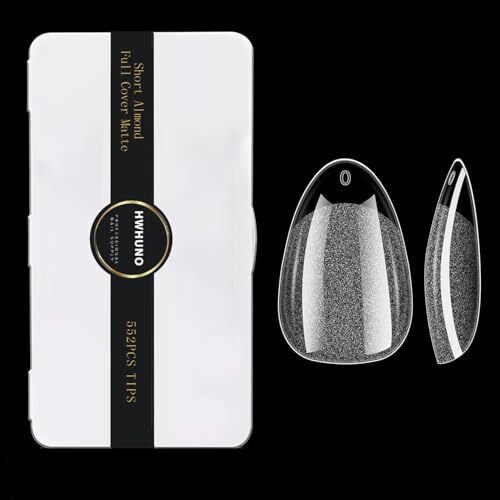 552Pcs Extra Short Almond Nail Tips Full Cover Soft 552Pcs XS Full ...