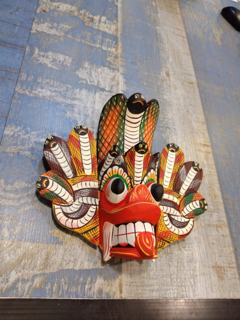 Handmade Wooden Sri Lankan Traditional NagaRaksha Mask Home Decor ...