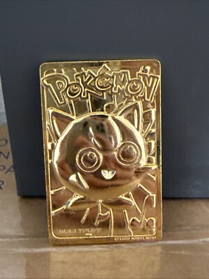 Vintage Pokemon Jigglypuff 23K Gold Plated Trading Card LE Nintendo ...