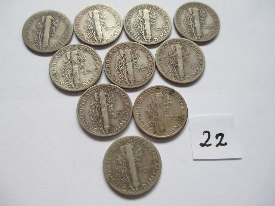us coins mercury silver dimes (10) coins | eBay