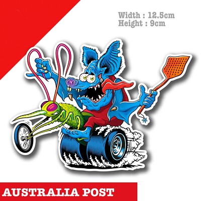 Rat Fink As Bat Fink , Hot Ride , American Muscle Car Funny Sticker ...
