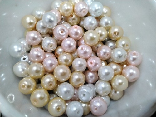 Pearlized Glass Pearl Beads, Pearl Mix, 6mm, Approx 200 pce Free ...
