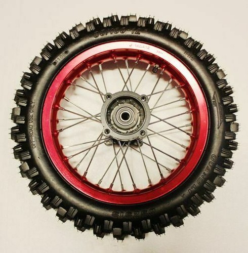RED 12mm Axle 3.00 - 12 12" Inch Rear Back Wheel Rim Tyre Tire PIT PRO ...